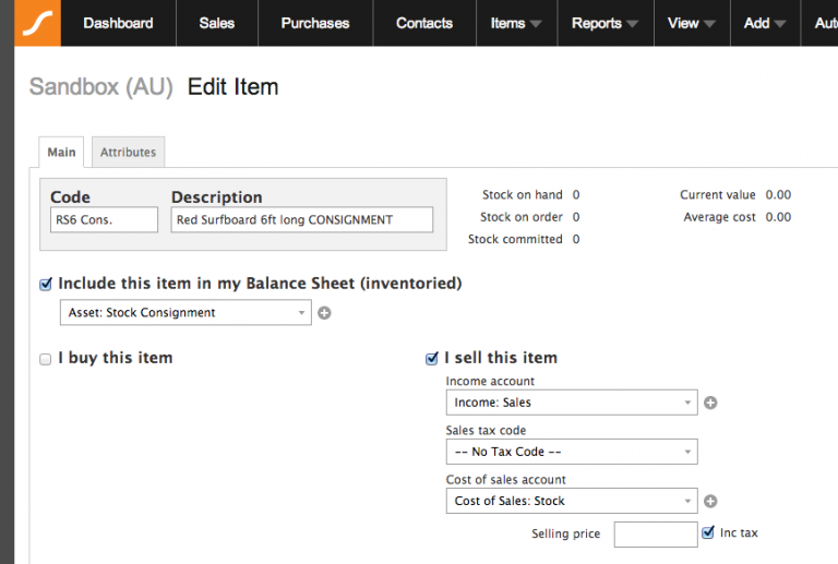 Consignment Stock | Online Accounting