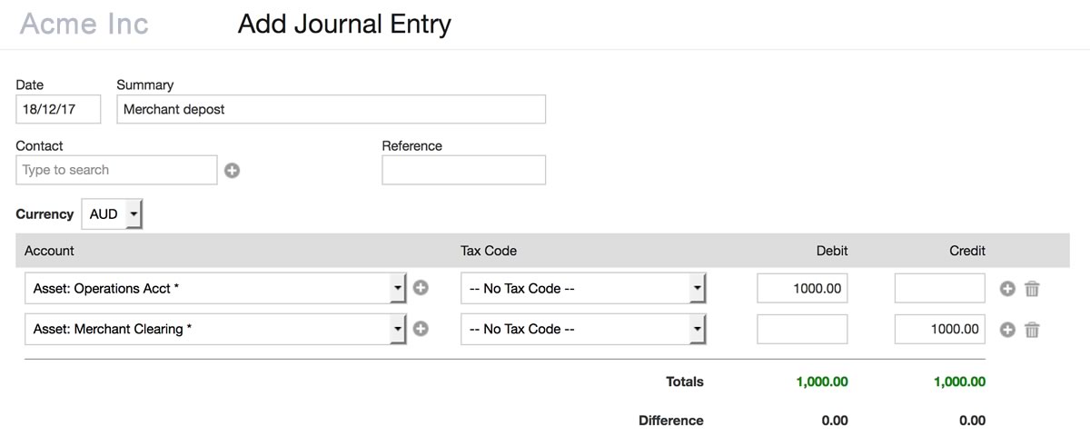 Merchant Clearing | Online Accounting