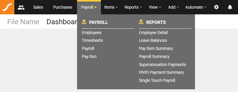 New Payroll Menu | by Saasu Online Accounting
